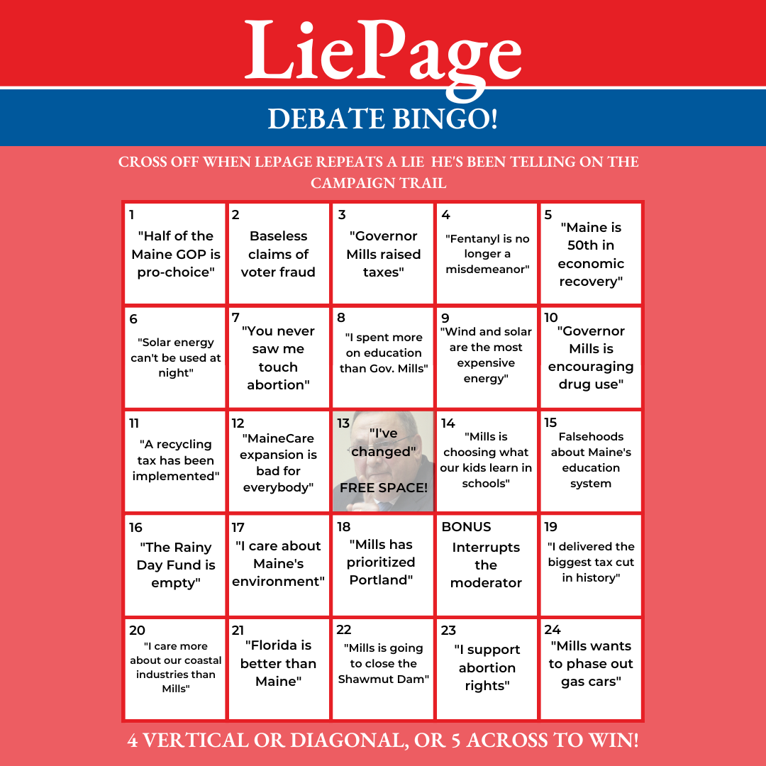 LiePage Bingo | Maine Democratic Party